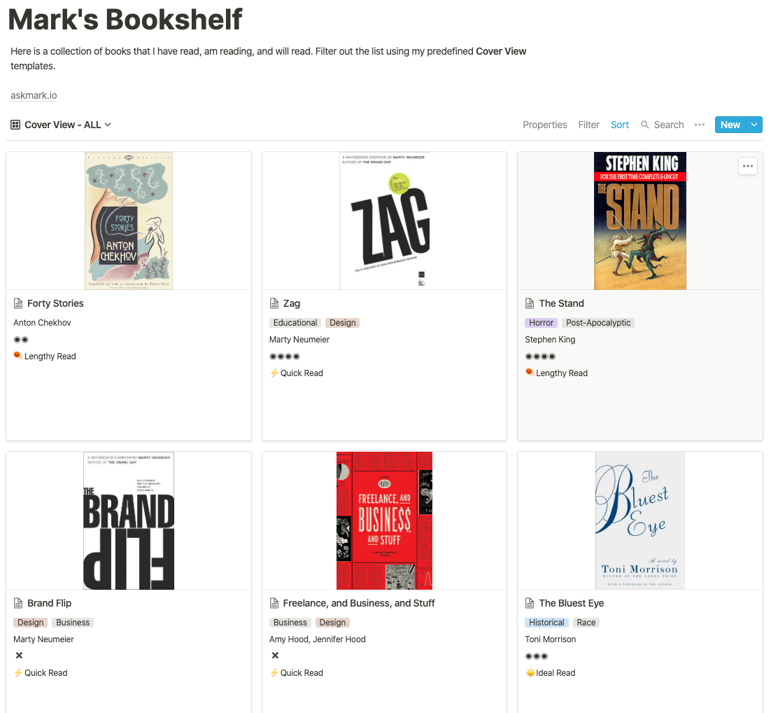 My Notion Bookshelf AskMark